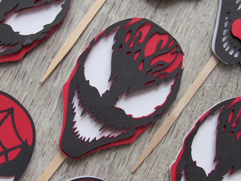 Venom Carnage and Spiderman Cupcake Toppers/ Venom Carnage - Etsy