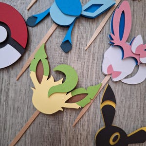Eevee Evolution Inspired Cupcake Toppers: Pokemon Cupcake Topper, Eevee ...