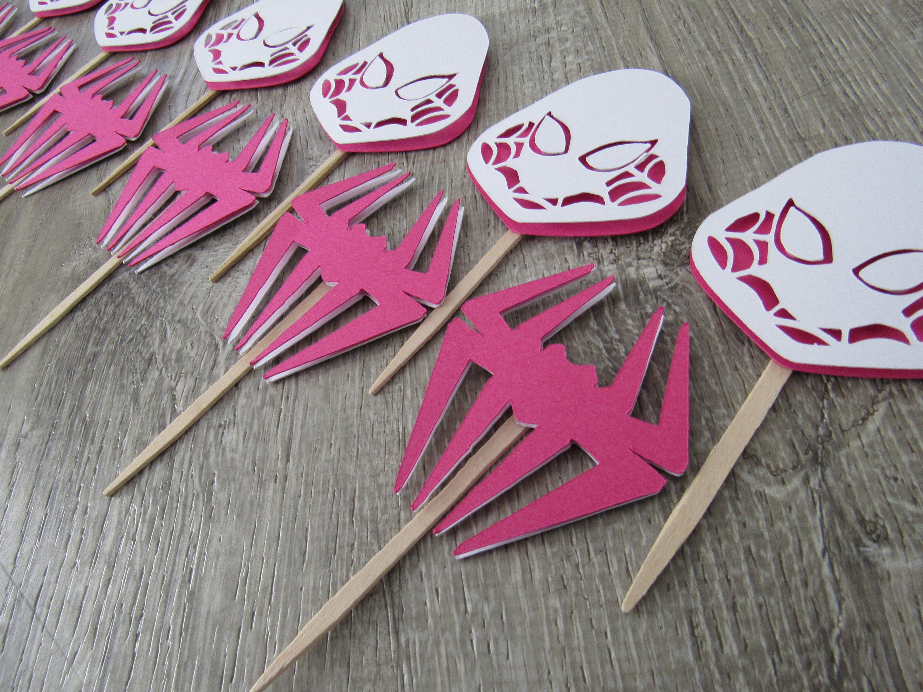 Spider Gwen Cupcake Toppers Spider Gwen Birthday Spider Girl - Etsy