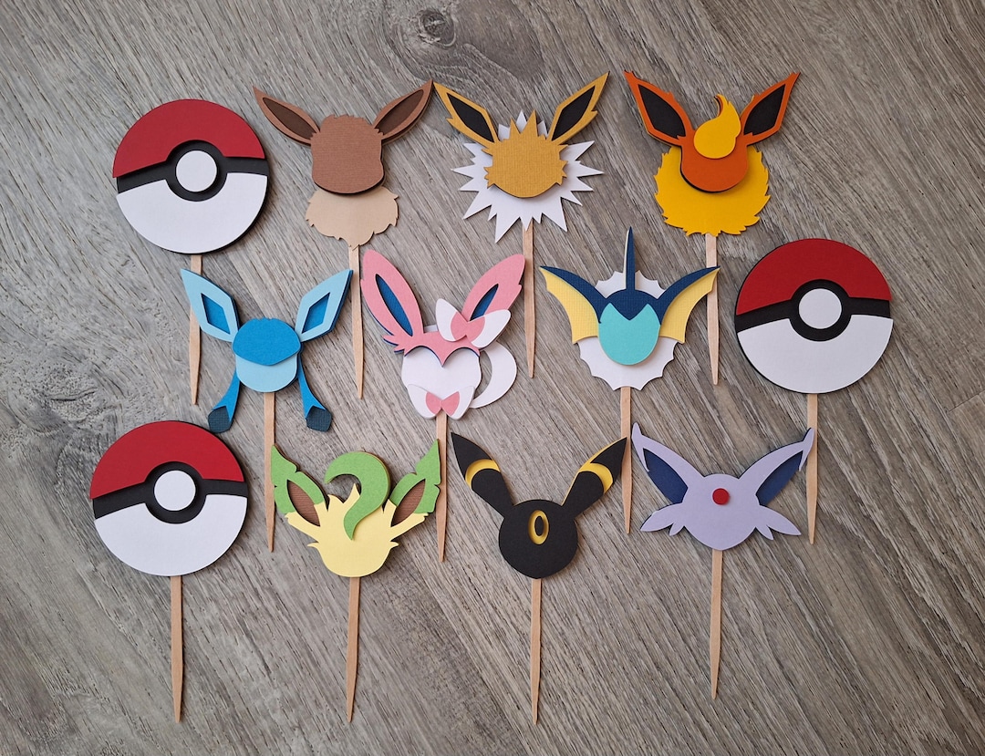 Eevee Evolution Inspired Cupcake Toppers: Pokemon Cupcake Topper, Eevee ...
