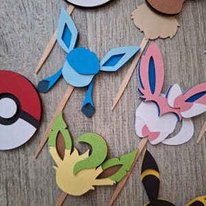 Eevee Evolution Inspired Cupcake Toppers: Pokemon Cupcake Topper, Eevee ...