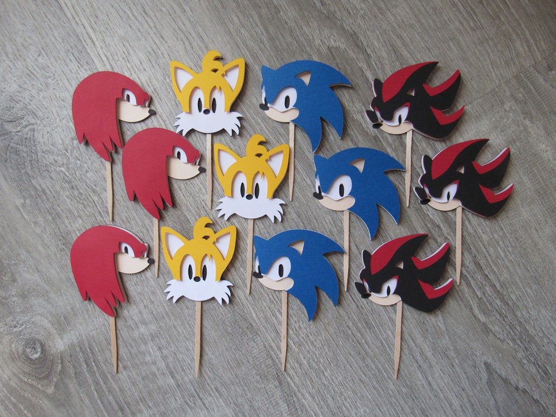 Sonic Inspired Cupcake Toppers, Sonic Theme, Sonic and Friends Party ...