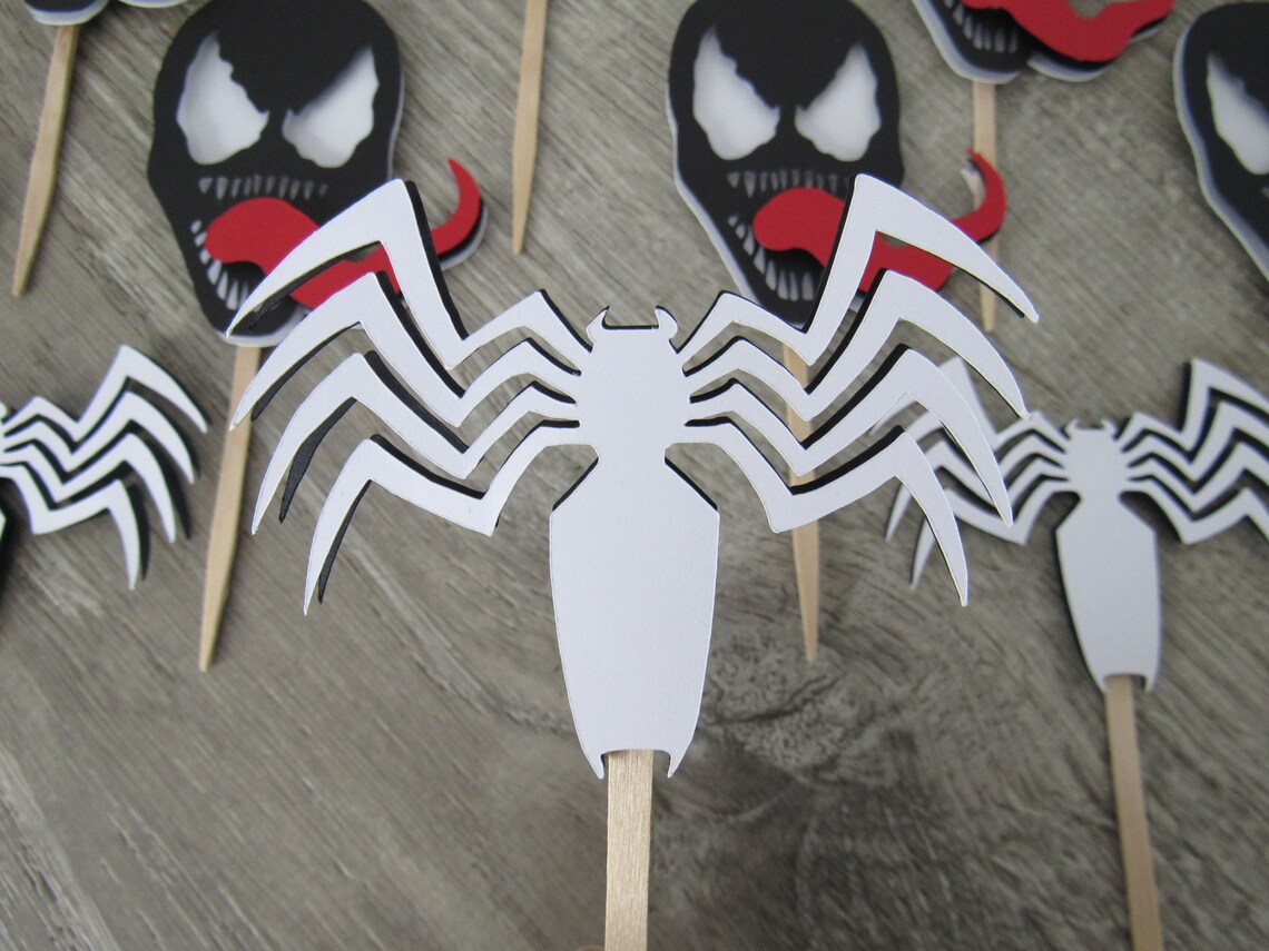 Venom Cupcake Topper Venom Birthday Spiderman Birthday | Etsy Canada