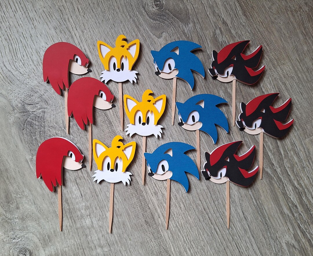 Sonic Inspired Cupcake Toppers, Sonic Theme, Sonic and Friends Party ...