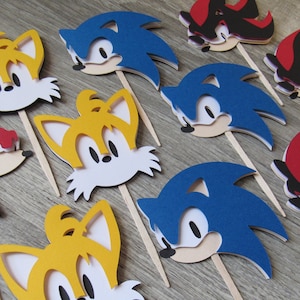 Sonic Inspired Cupcake Toppers, Sonic Theme, Sonic and Friends Party ...