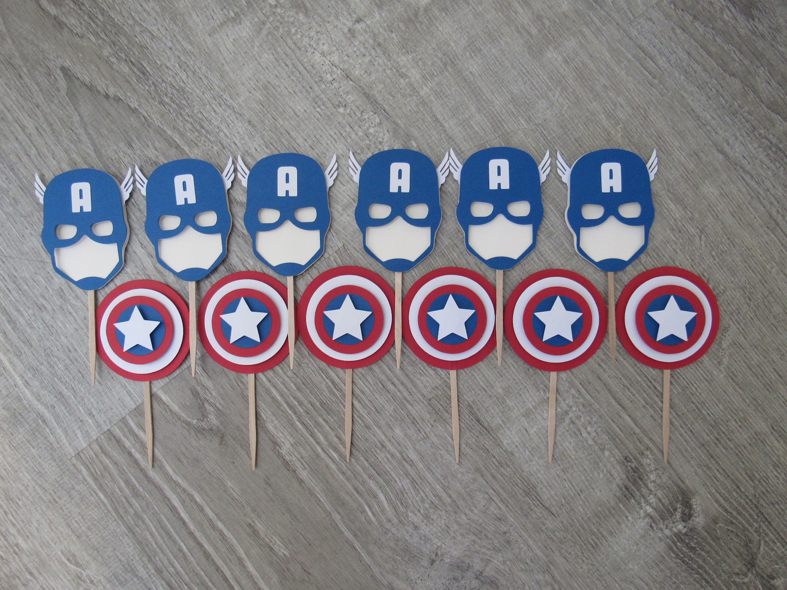 Captain America Inspired Cupcake Toppers Captain America - Etsy