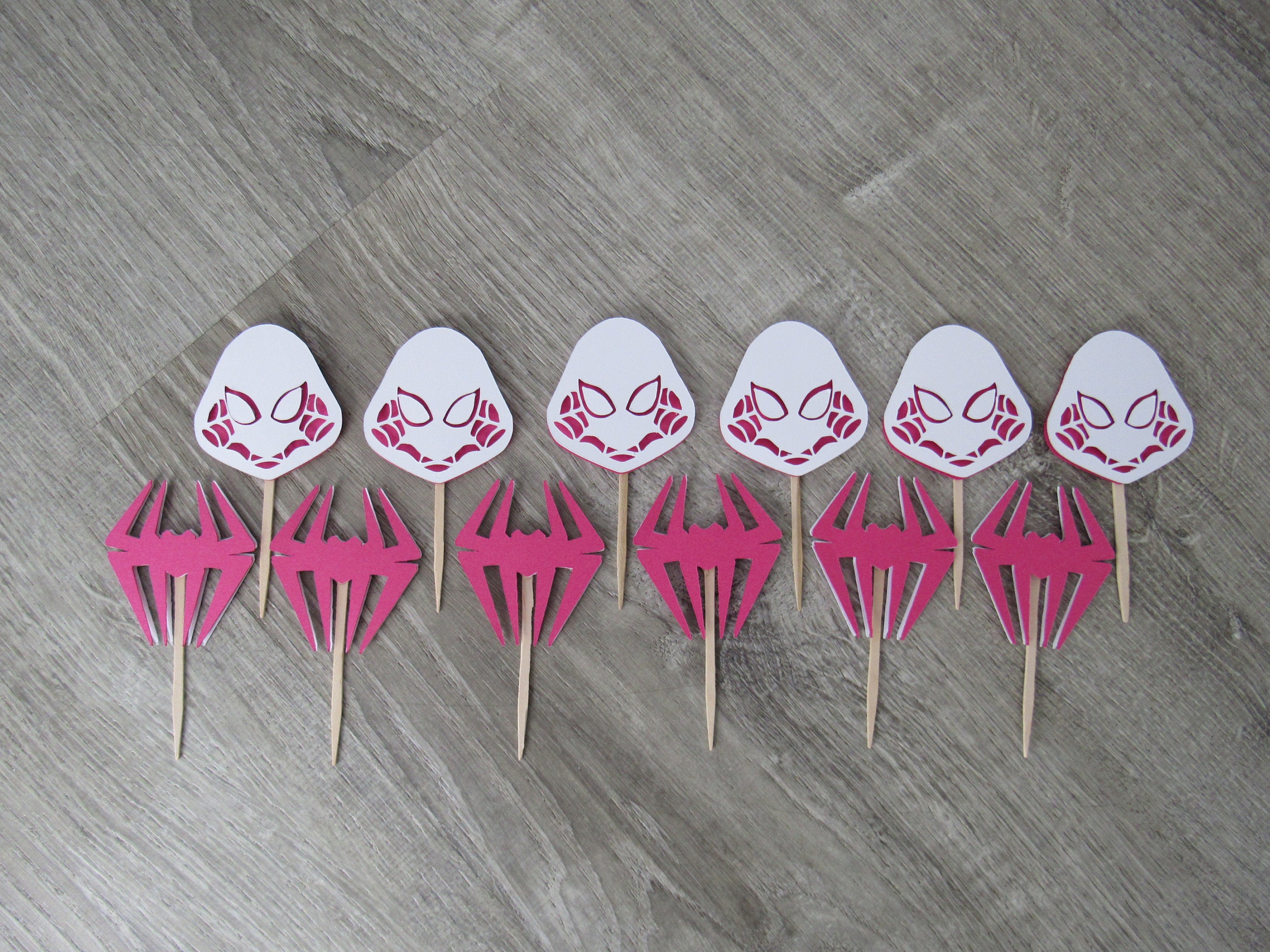 Spider Gwen Cupcake Toppers Spider Gwen Birthday Spider Girl - Etsy