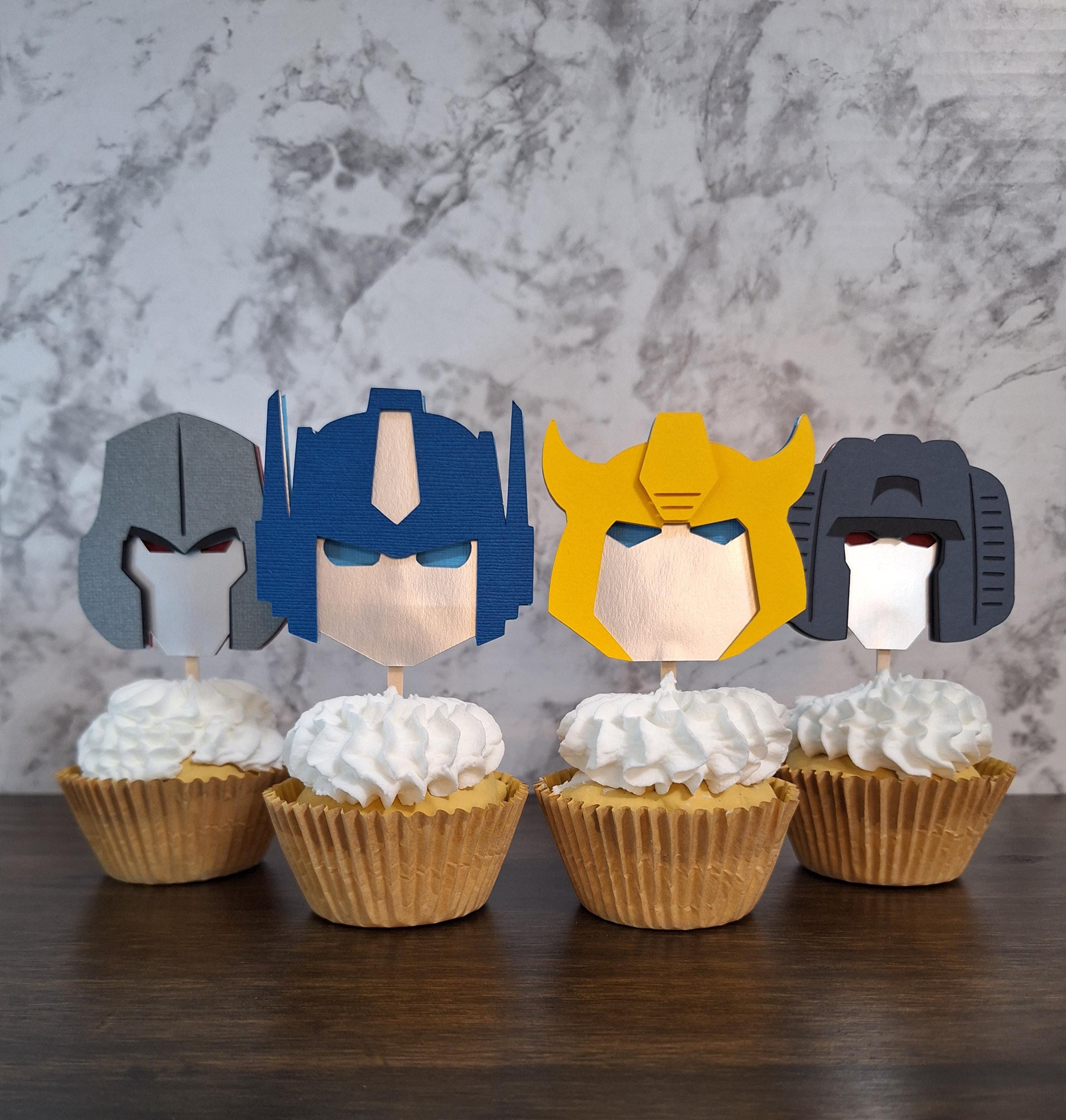 Transformers Cupcake Toppers: Autobots & Decepticons Party, Rescue Bots ...