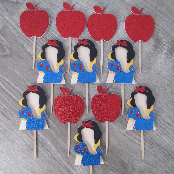Snow White Cupcake Toppers - Etsy
