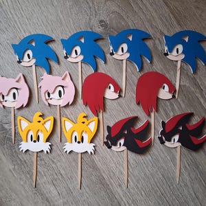 Sonic the Hedgehog Cup Cake Toppers - Etsy