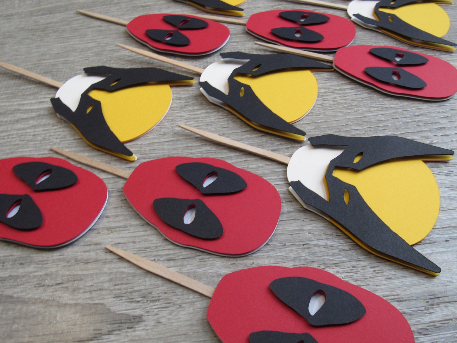 Deadpool Vs Wolverine Cupcake Toppers: Superhero Party Theme (set of 12 ...