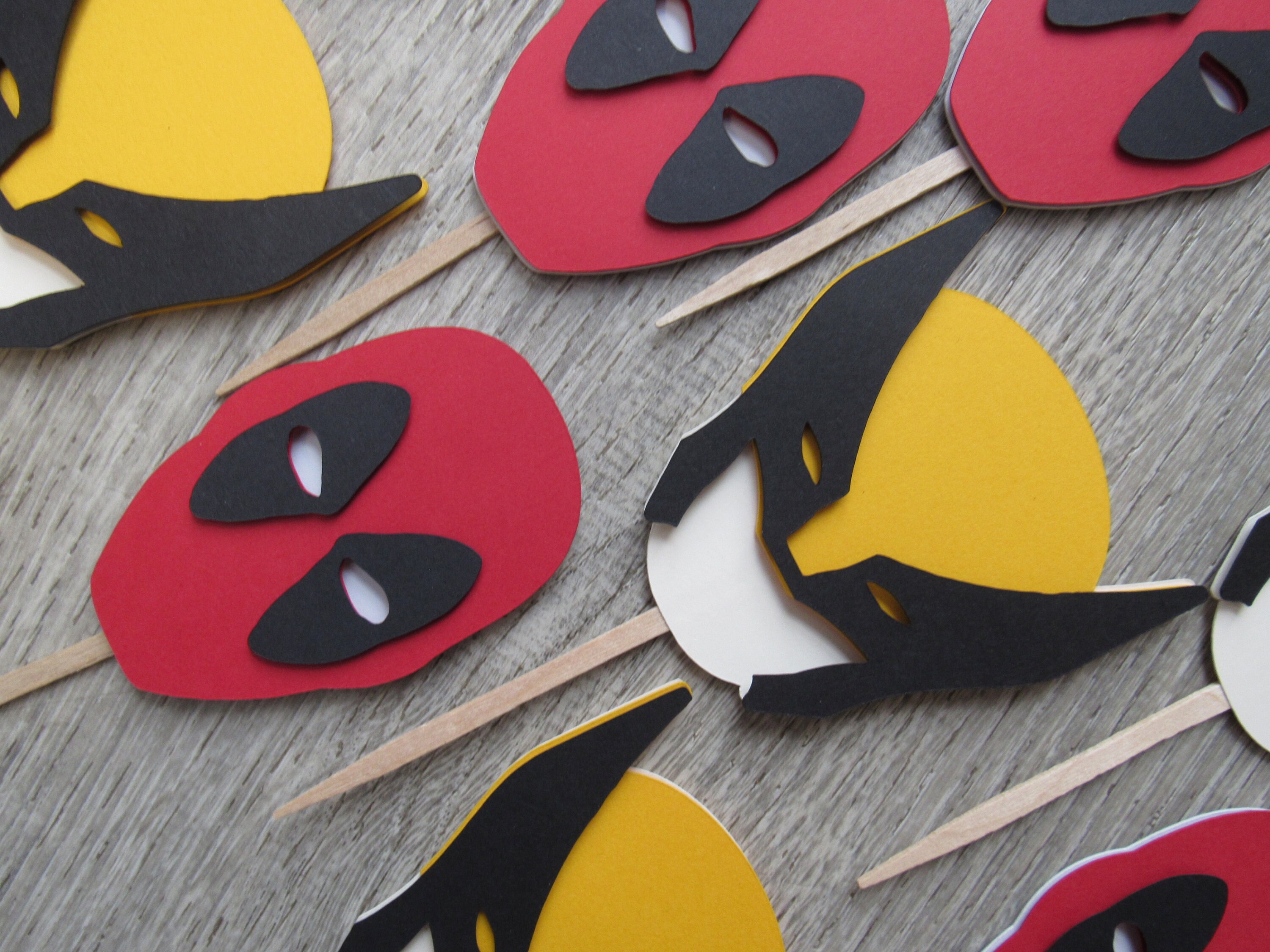 Deadpool Vs Wolverine Cupcake Toppers: Superhero Party Theme (set of 12 ...