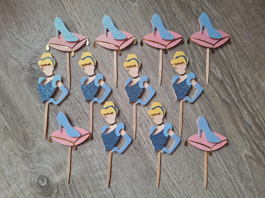 Princess Cinderella Cupcake Toppers, Cinderella Theme, Cinderella ...