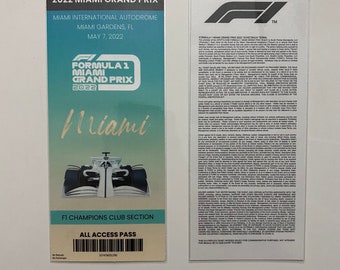 Formula 1 Ticket Miami - Etsy