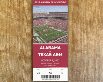 Alabama Ticket Frame - Etsy