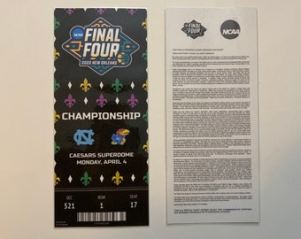 Final Four Ticket Tarheels - Etsy
