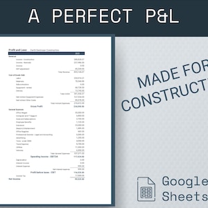 Construction Company Profit and Loss Statement, Profit and Loss ...