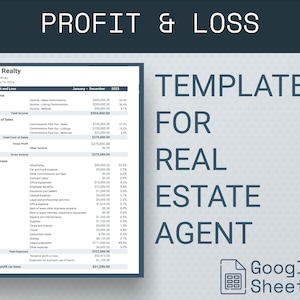 Real Estate Profit and Loss Template Google Sheets | Real Estate Agent ...