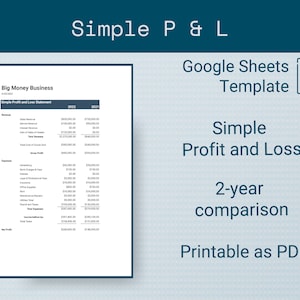 Template for Profit and Loss Statement | Profit and Loss Google Sheets ...
