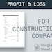 Construction Company Profit and Loss Statement, Profit and Loss ...