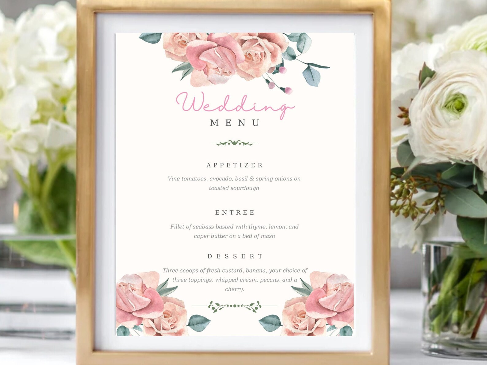 Wedding Menu Template, Dinner Menu Printable , Wedding Timeline ...