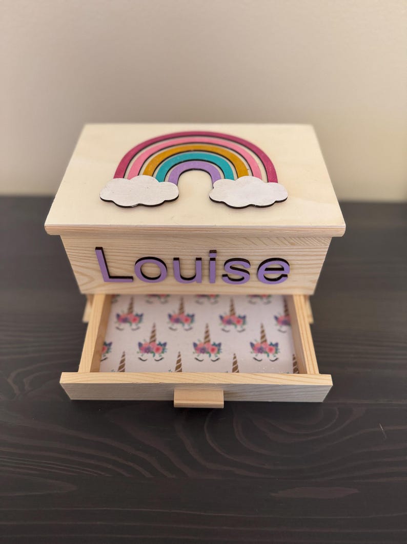 Girl Jewelry Box | Rainbow Jewelry Box | Glittery Jewelry Box | Girl ...