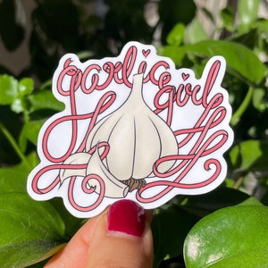 Garlic Girl Sticker / Die-cut Decal for Laptop Waterbottle Waterproof ...