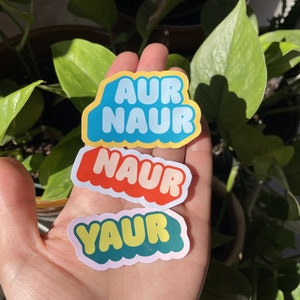 AUR NAUR Waterproof Vinyl Sticker / Funny Heavy Duty Die-cut Decal for ...