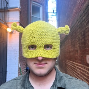 PATTERN Crochet Shrek Balaclava || PDF Digital Download Only || Hat ...