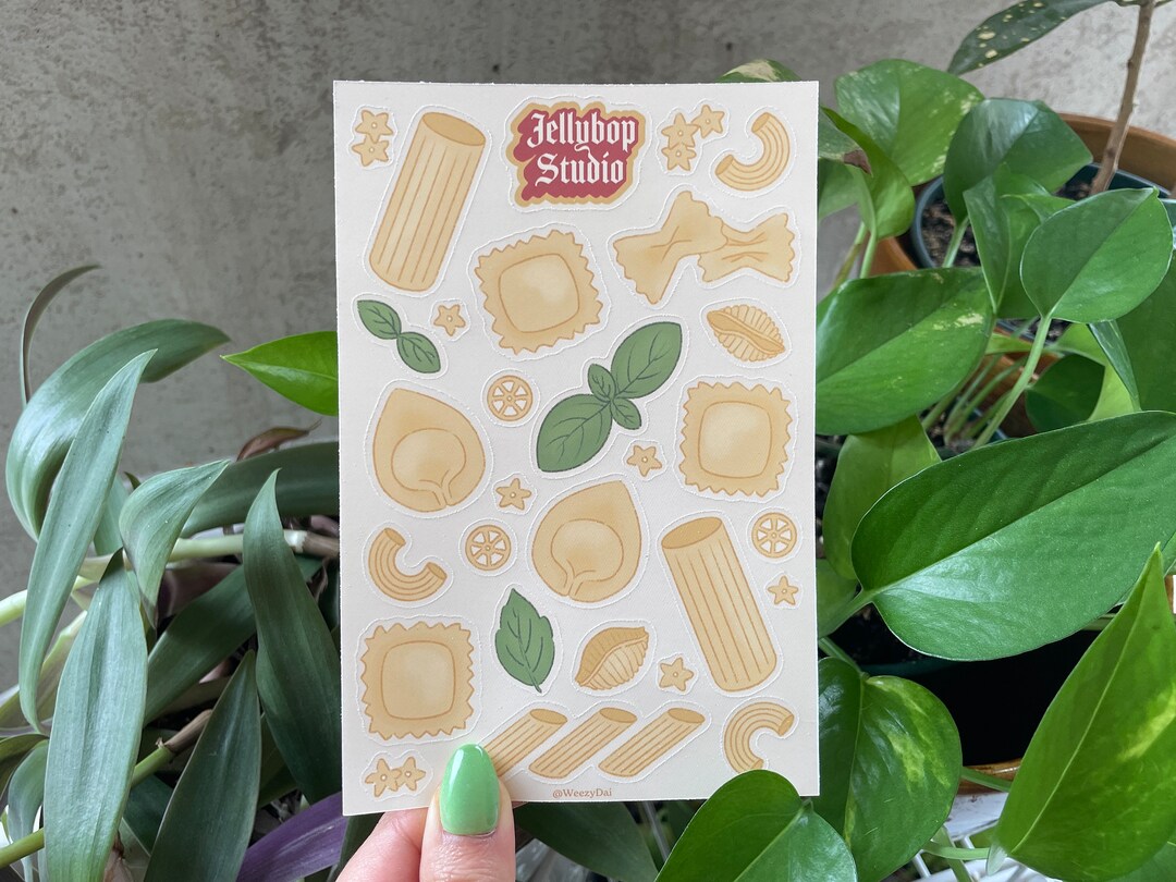 Pasta Sticker Sheet 4x6 | Original Hand Drawn Illustrations | Planner ...