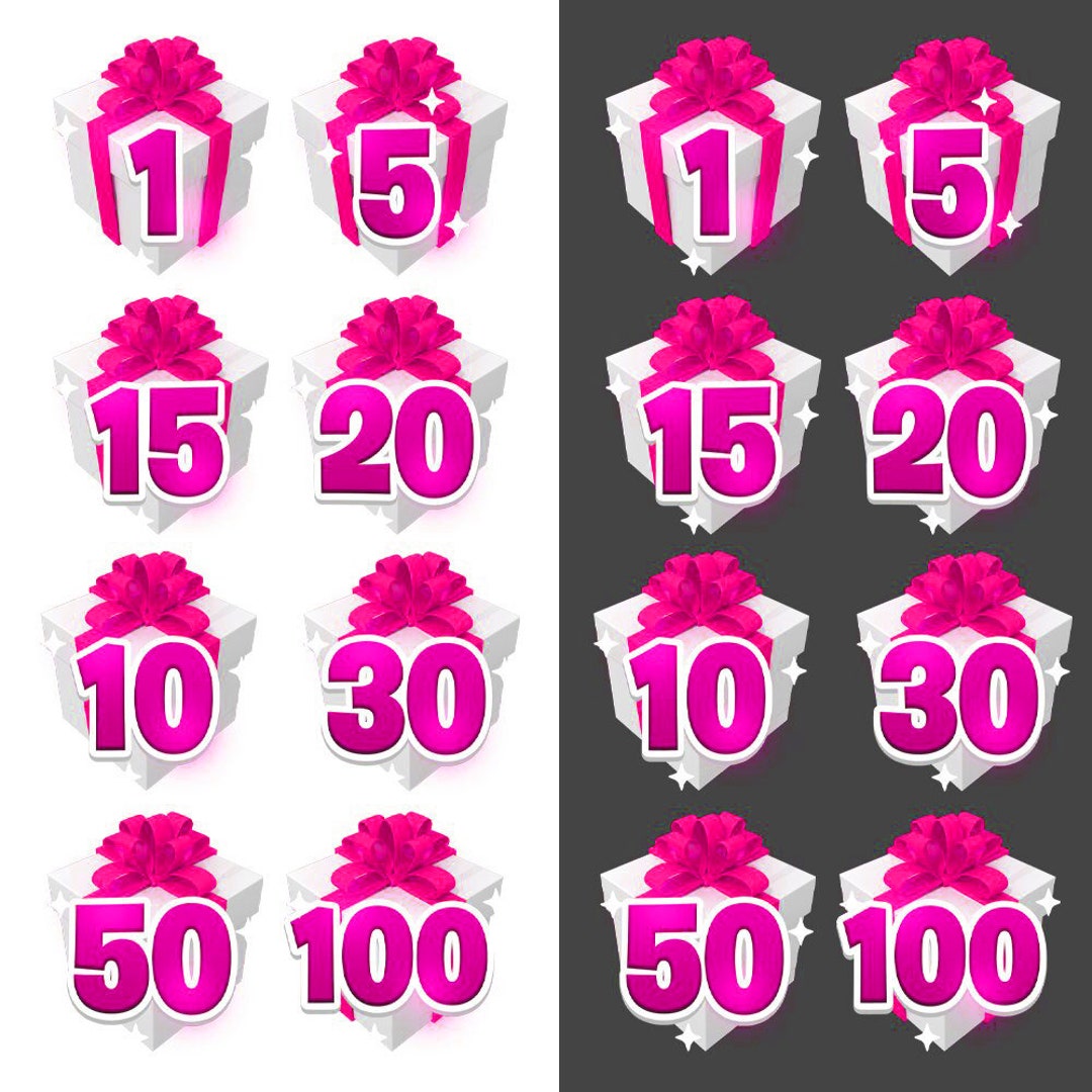 Pink Kick Gifted Sub Emotes Pack | Number Gift Boxes - Etsy