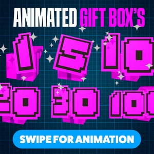 Kick Animated Gift Boxes | Pink | Ready to Download | Gifted Sub Emotes ...