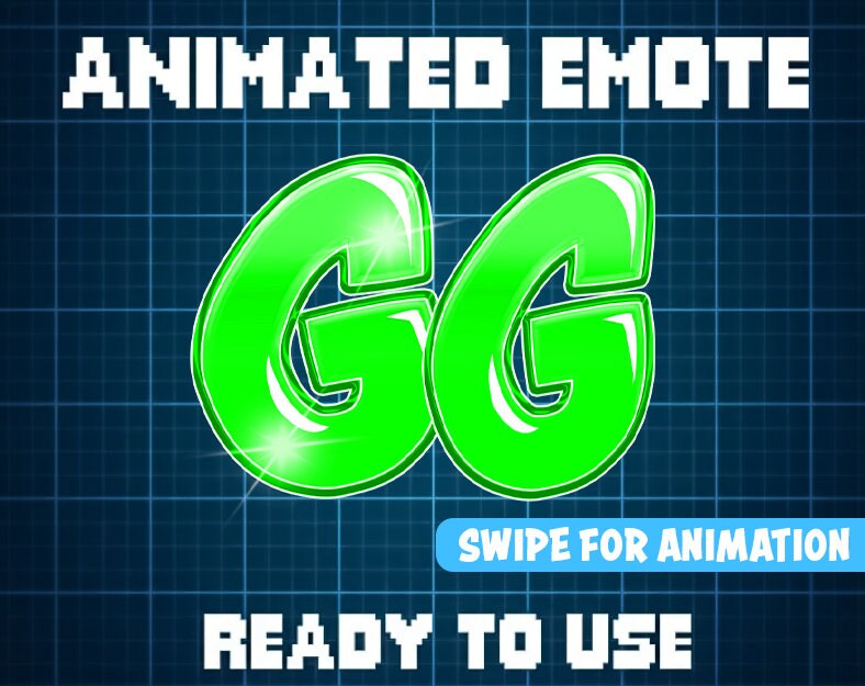 ANIMATED + STATIC EMOTE Green | Gg, Animated Purple Gg Emote, Good Game ...