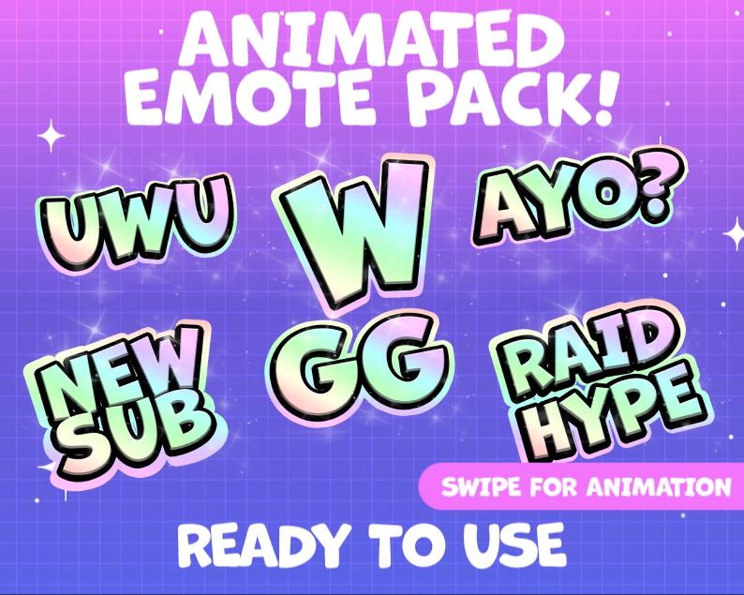 Animated Holographic Emote Pack | Ready to Download | Text Emotes ...