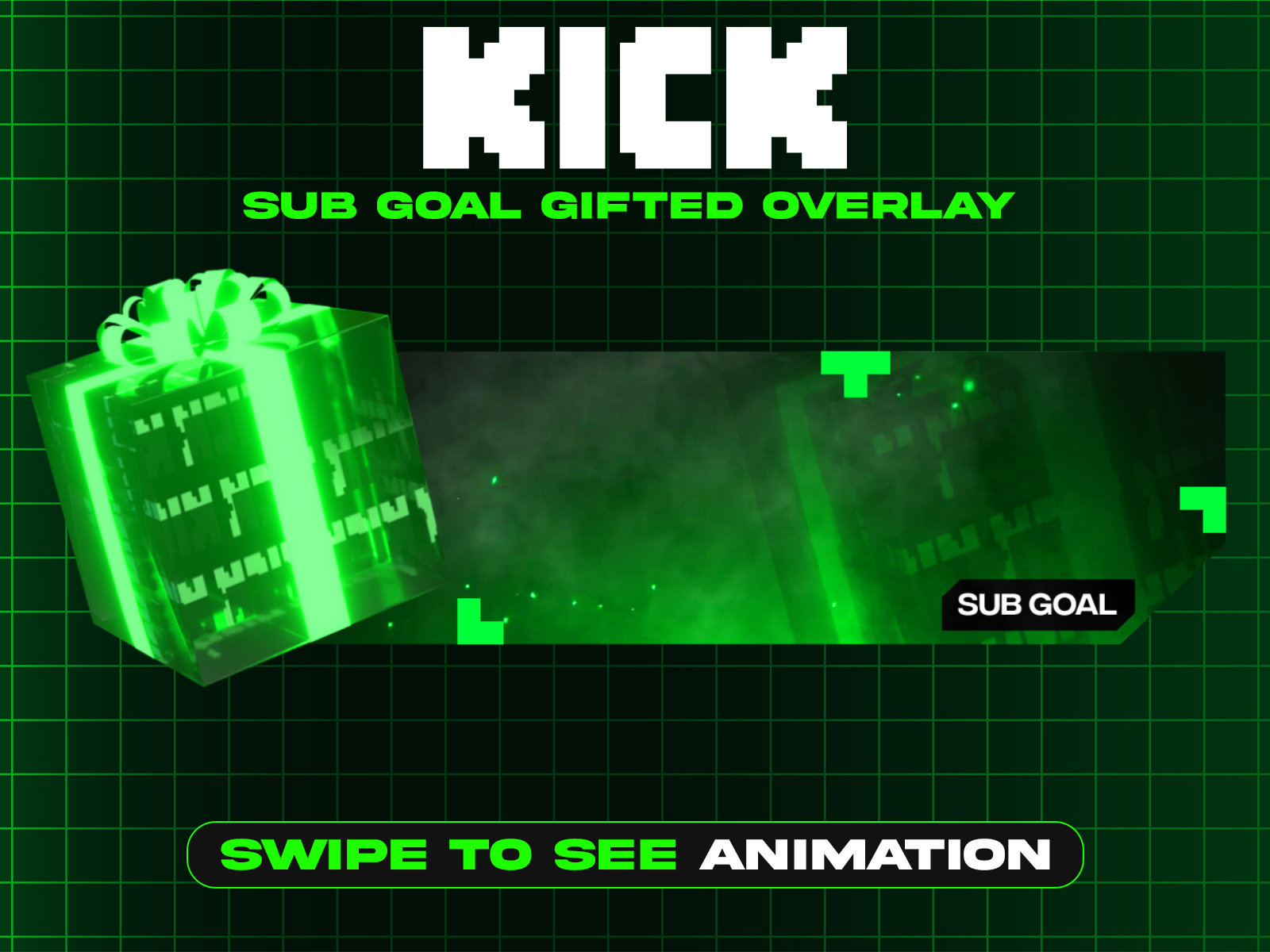 Kick Streaming Green Sub Goal Overlay | Gifted Sub Overlay | Kick ...
