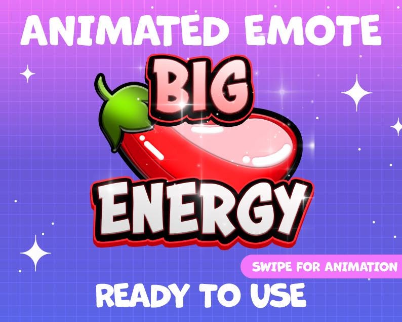 ANIMATED EMOTE Red | Big Energy, Kick Emote, Twitch Emote, Eggplant ...