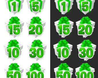 Pink Kick Gifted Sub Emotes Pack | Number Gift Boxes - Etsy