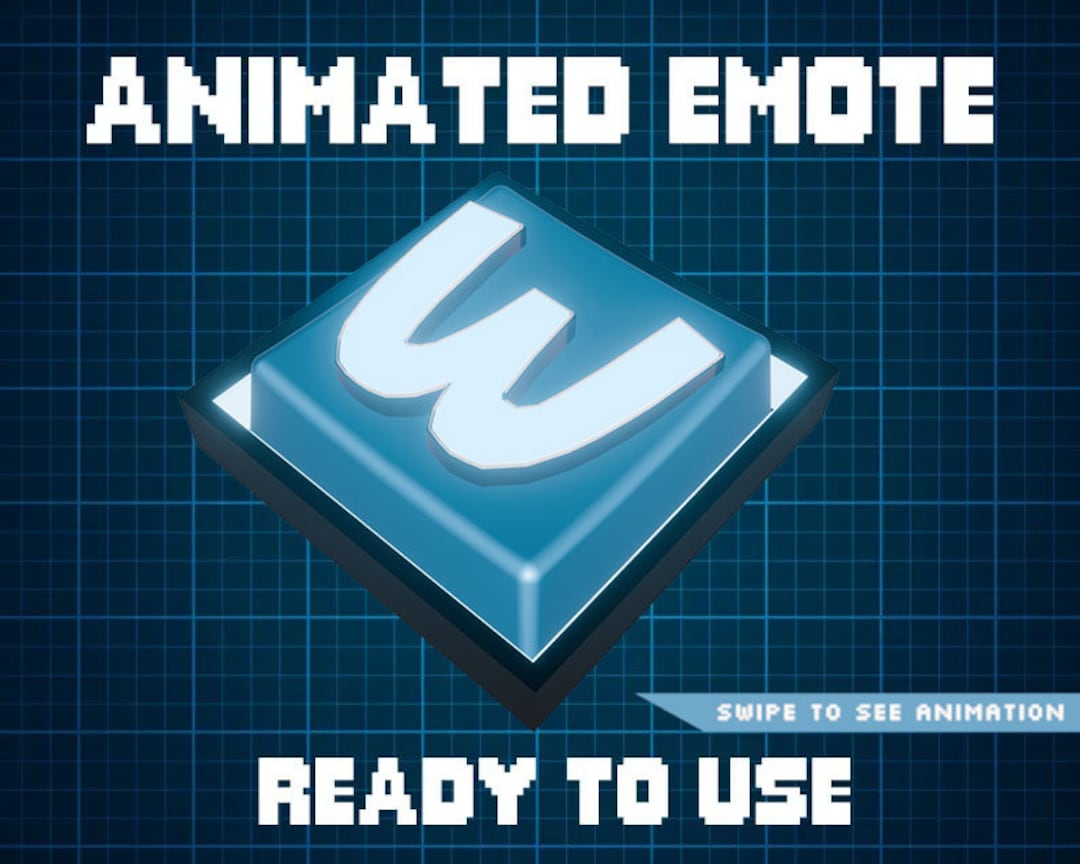 ANIMATED EMOTE Light Blue | W Key Emote, Kick Emote, Twitch Emote ...