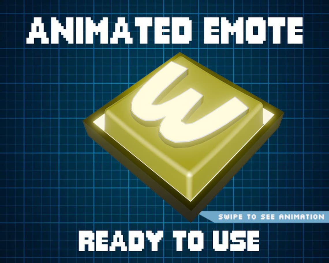 ANIMATED EMOTE Yellow | W Key Emote, Kick Emote, Twitch Emote, Discord ...