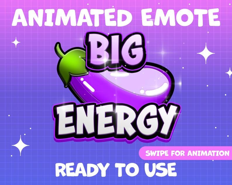 ANIMATED EMOTE Purple | Big Energy, Kick Emote, Twitch Emote, Eggplant ...