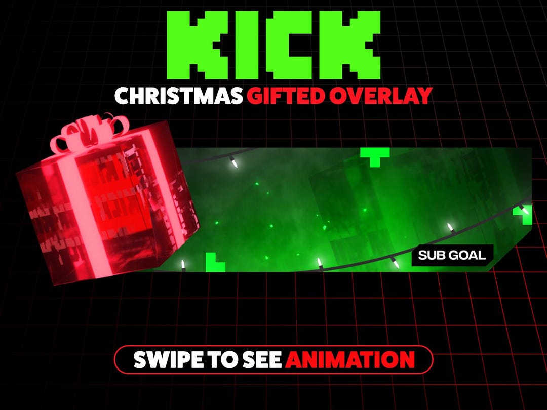 Kick Streaming Christmas Sub Goal Overlay | Gifted Sub Overlay | Kick ...