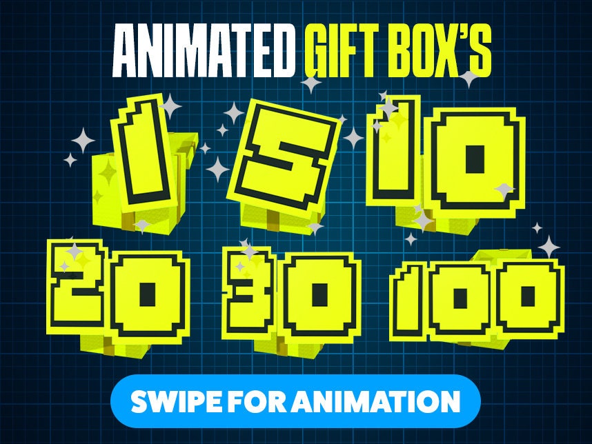 Kick Animated Gift Boxes | Yellow | Ready to Download | Gifted Sub ...