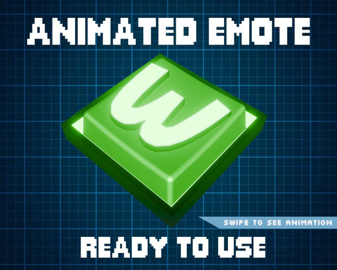 ANIMATED EMOTE Light Green | W Key Emote, Kick Emote, Twitch Emote ...