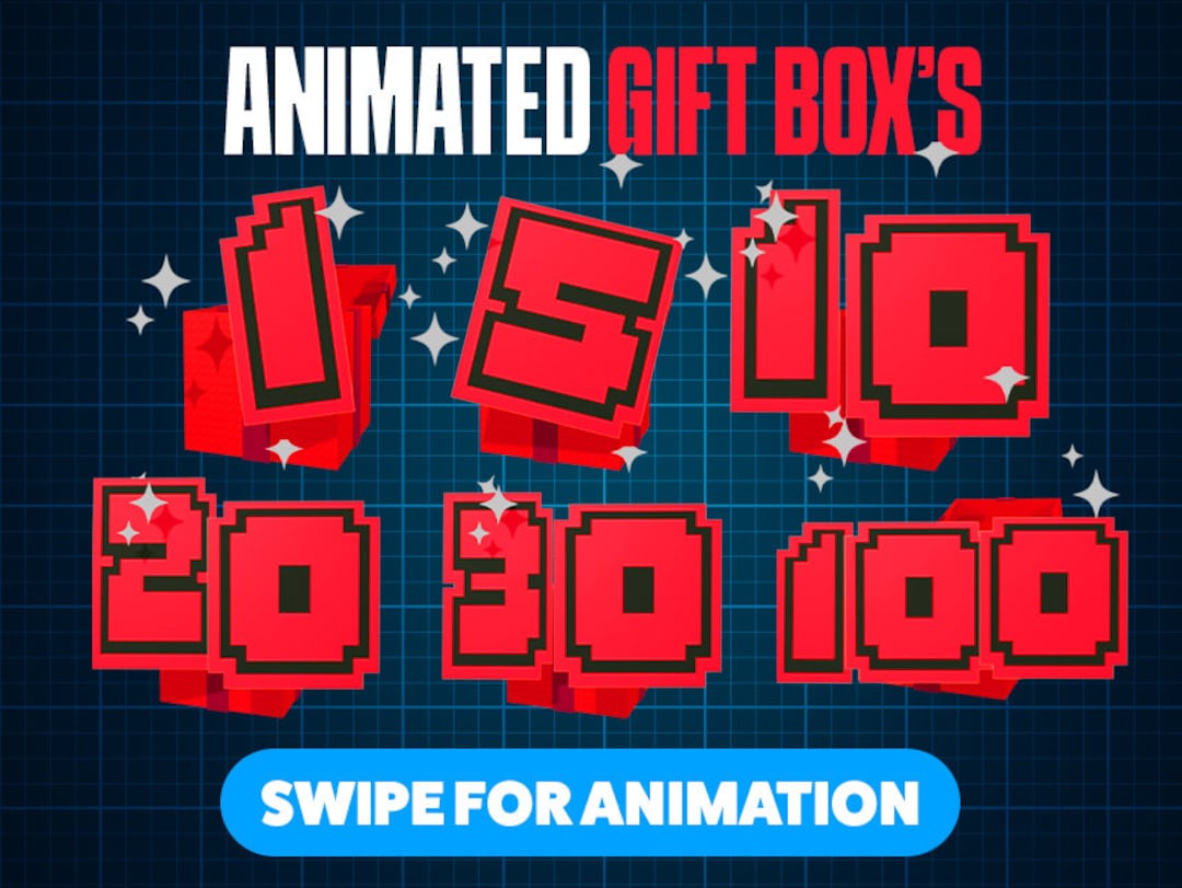 Kick Animated Gift Boxes | Red | Ready to Download | Gifted Sub Emotes ...