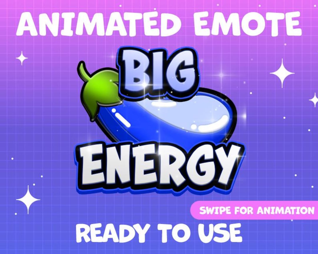 ANIMATED EMOTE Blue | Big Energy, Kick Emote, Twitch Emote, Eggplant ...