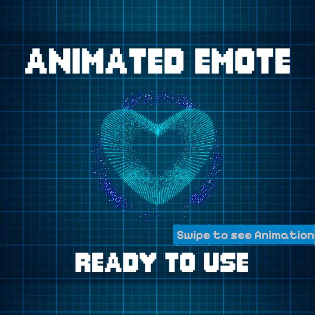 ANIMATED EMOTE Blue Firework Heart | Heart Emote, Kick Emote, Twitch ...