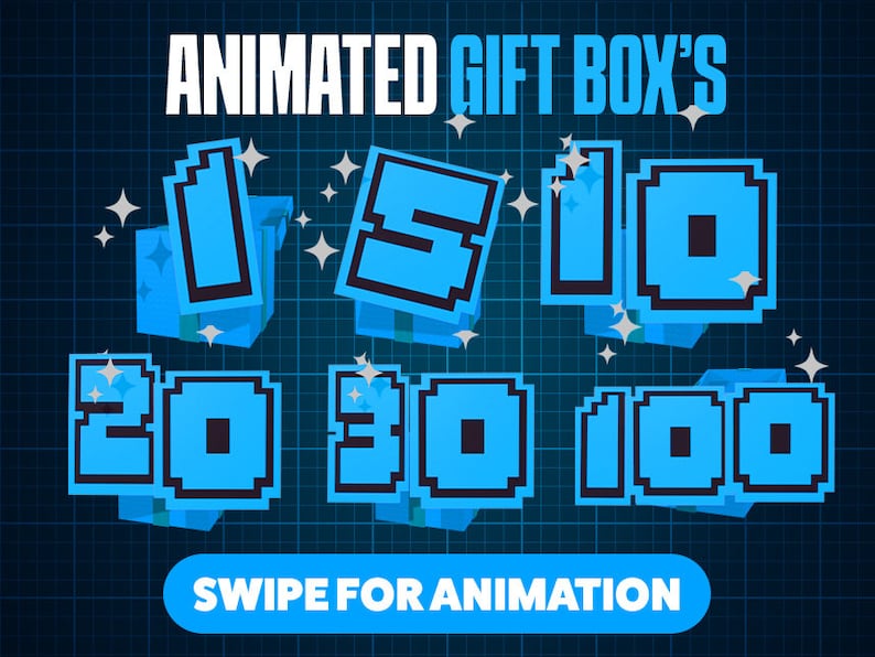 Kick Animated Gift Boxes | Blue | Ready to Download | Gifted Sub Emotes ...
