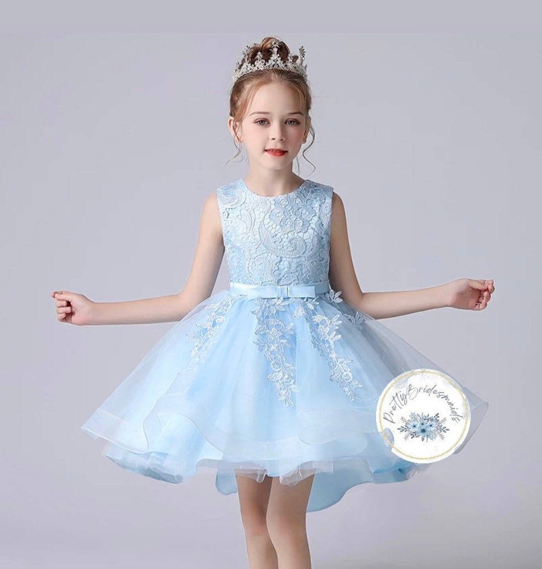 Girls Floral Lace Tulle Tail Dresses Flower Girl Princess - Etsy