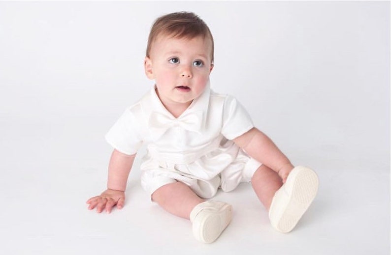Boys Satin Look Ivory Christening Suits With Matching Jacket - Etsy