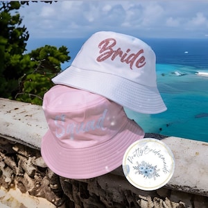 Personalised Bride Squad Bucket Hats Bride to Be Hen Party Custom Made ...